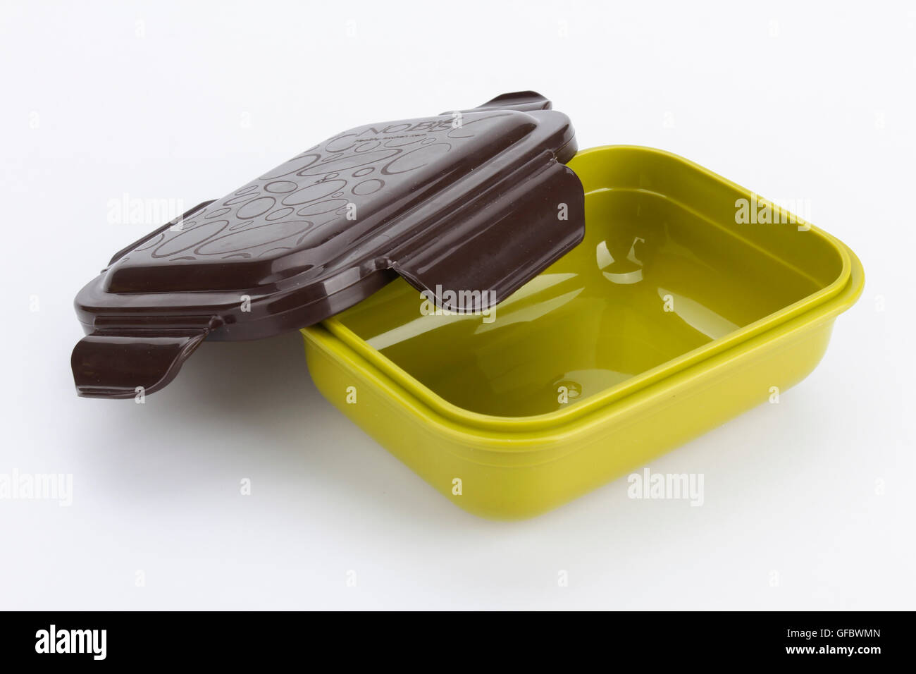 Stack of food plastic containers isolated on white Stock Photo - Alamy