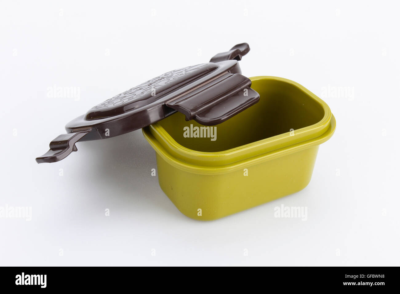 Stack of food plastic containers isolated on white Stock Photo - Alamy