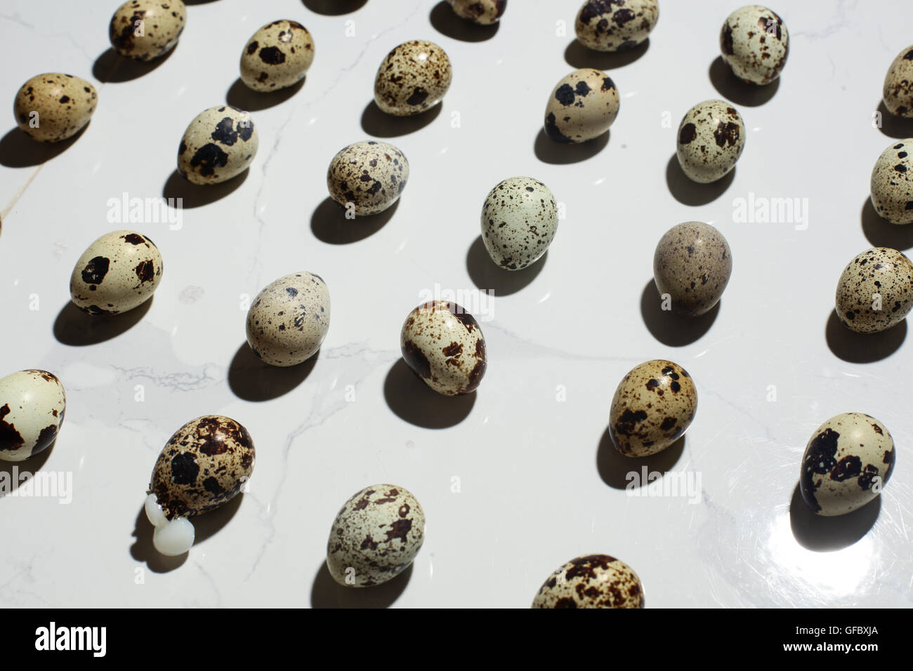 Group of quail eggs on the white background Stock Photo - Alamy