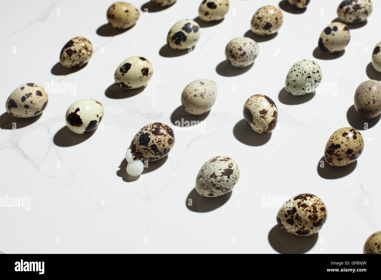 Group of quail eggs on the white background Stock Photo - Alamy