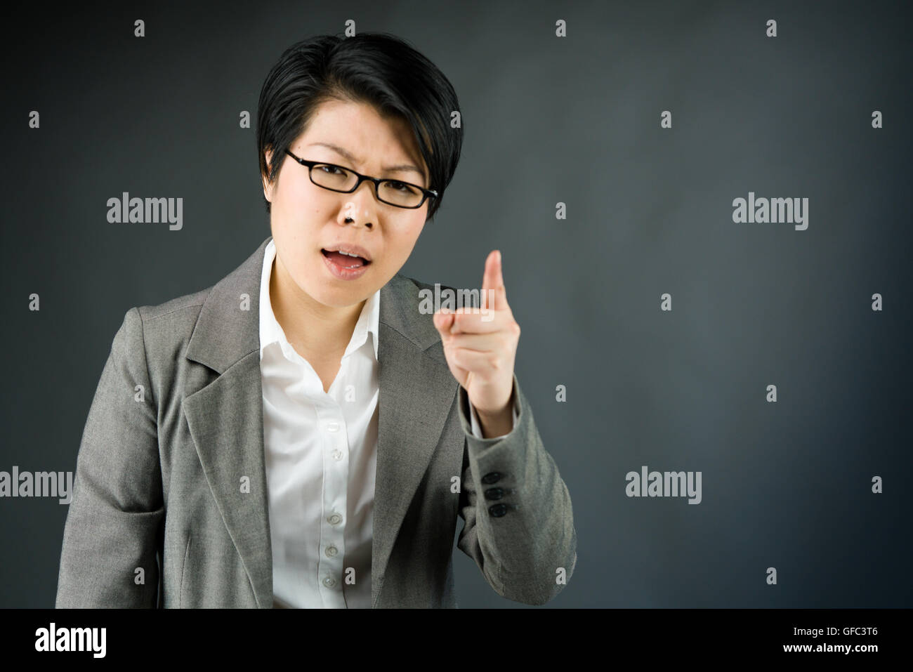 female model attractive woman on plain background with copy space ...