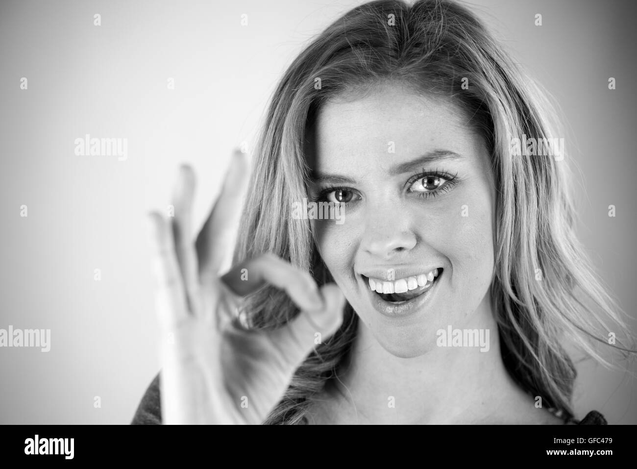 female model attractive woman on plein background with copy space ...