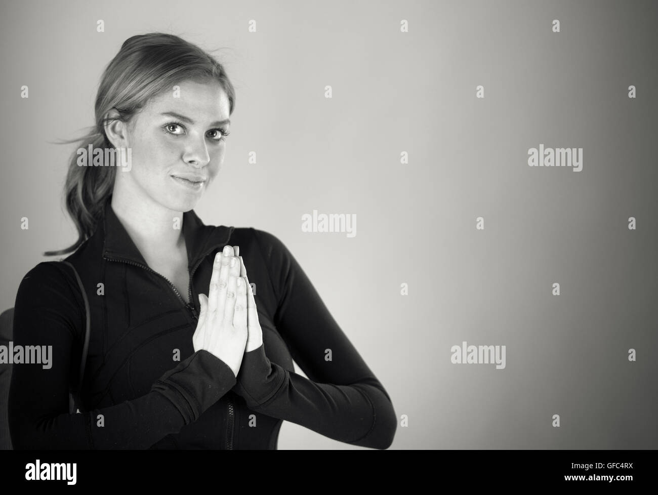 female model attractive woman on plein background with copy space ...