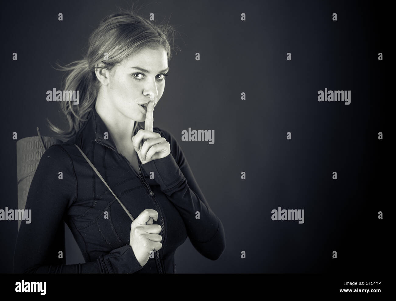 female model attractive woman on plein background with copy space ...