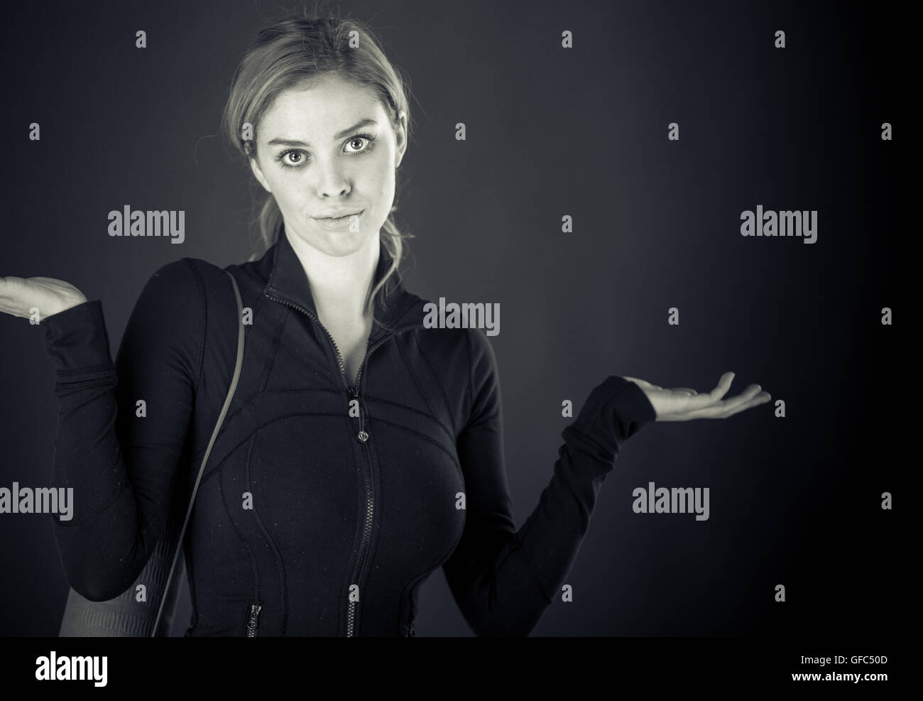 female model attractive woman on plein background with copy space ...