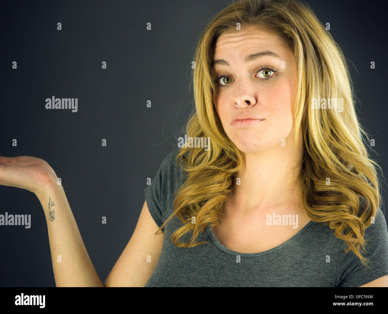 female model attractive woman on plein background with copy space ...