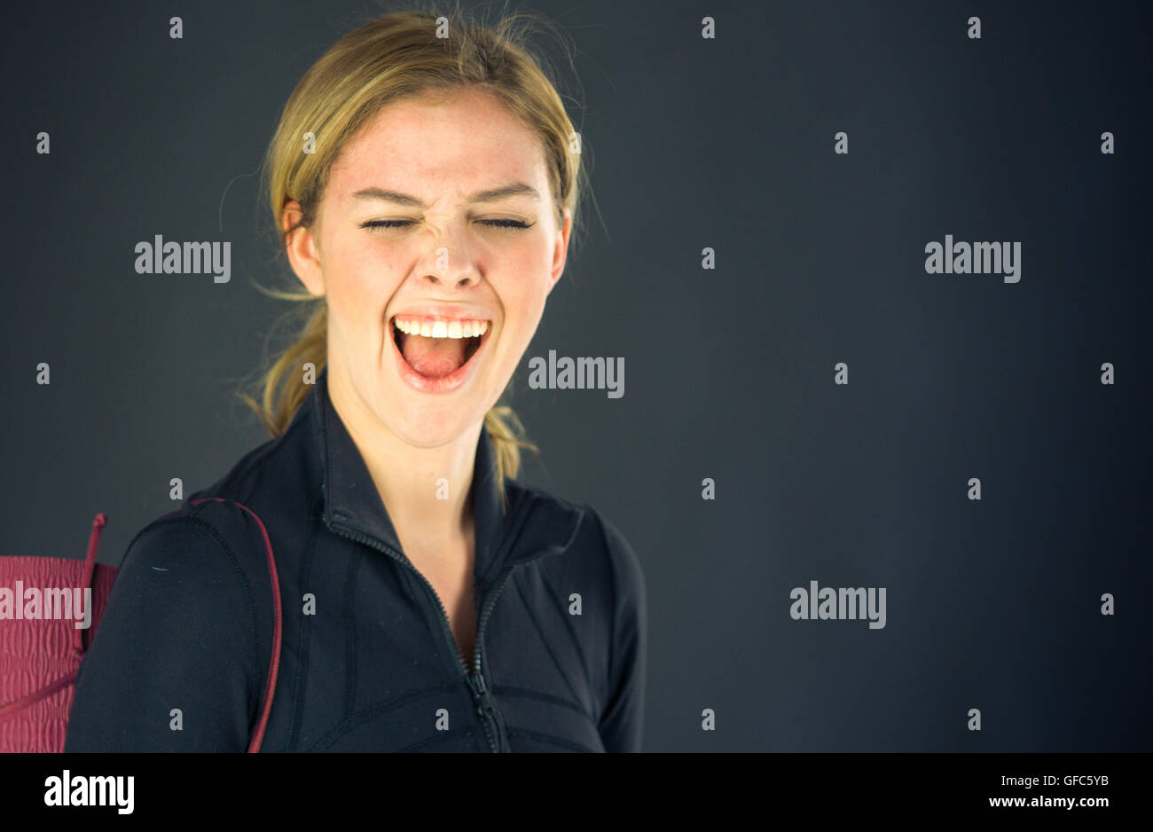 female model attractive woman on plein background with copy space ...