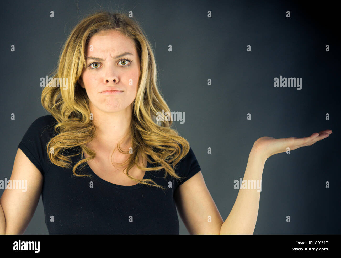 female model attractive woman on plein background with copy space ...