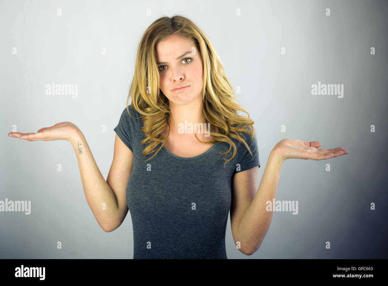 female model attractive woman on plein background with copy space ...