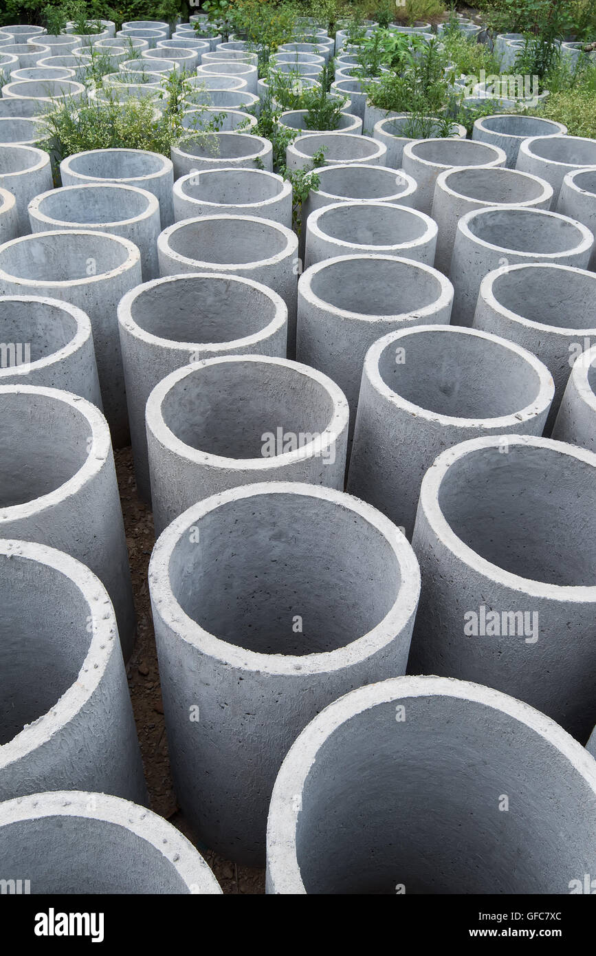 Drain channel with concrete pipes hi-res stock photography and images ...