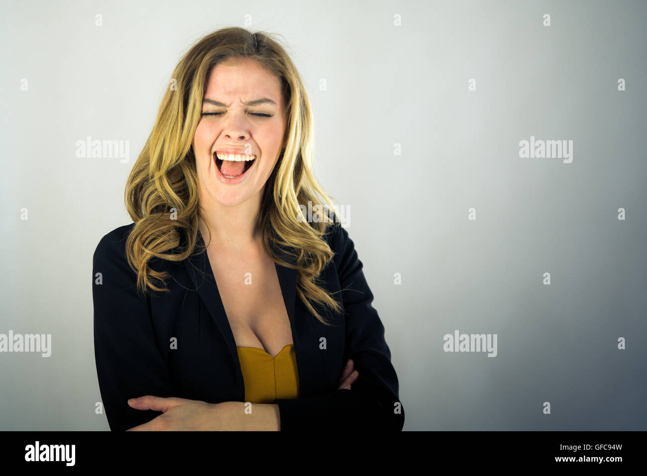 female model attractive woman on plein background with copy space ...