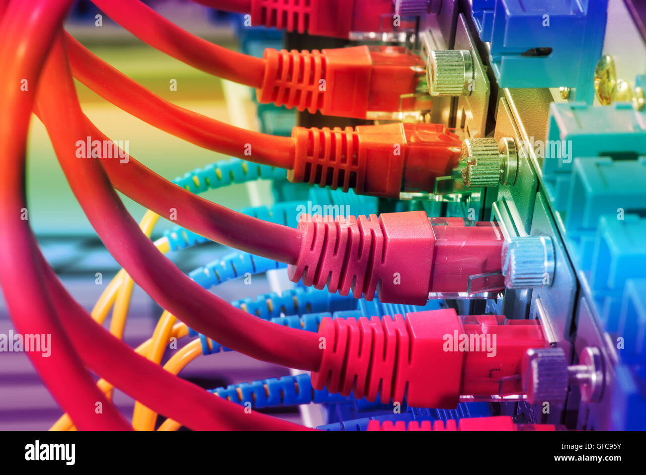Network switch and ethernet cables,Data Center Concept Stock Photo - Alamy