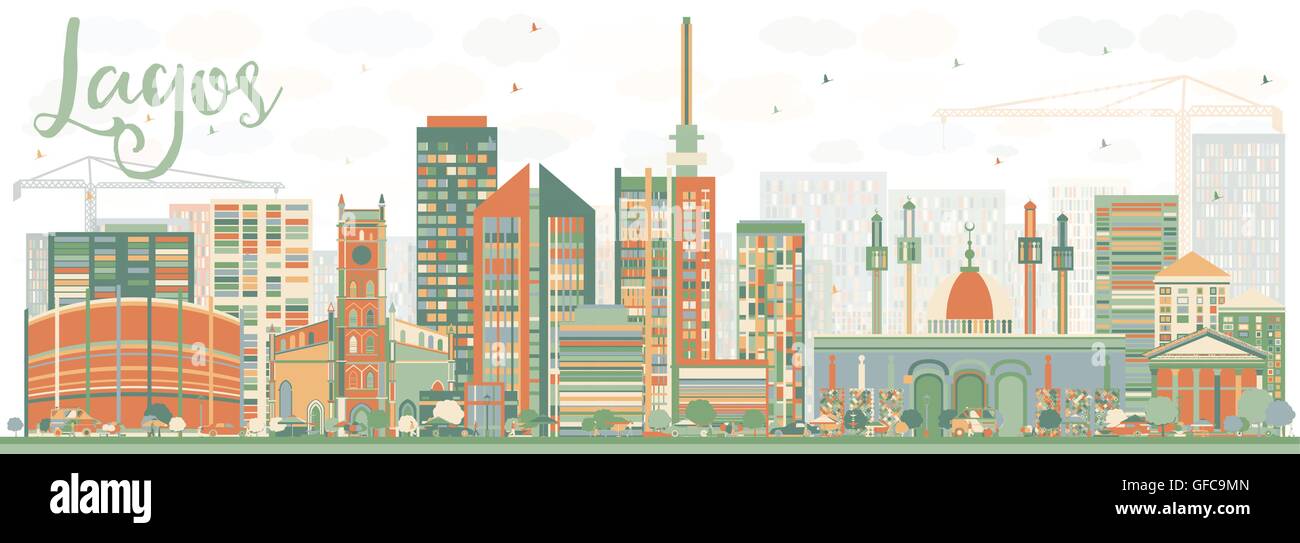 Lagos Skyline View Stock Vector Images - Alamy