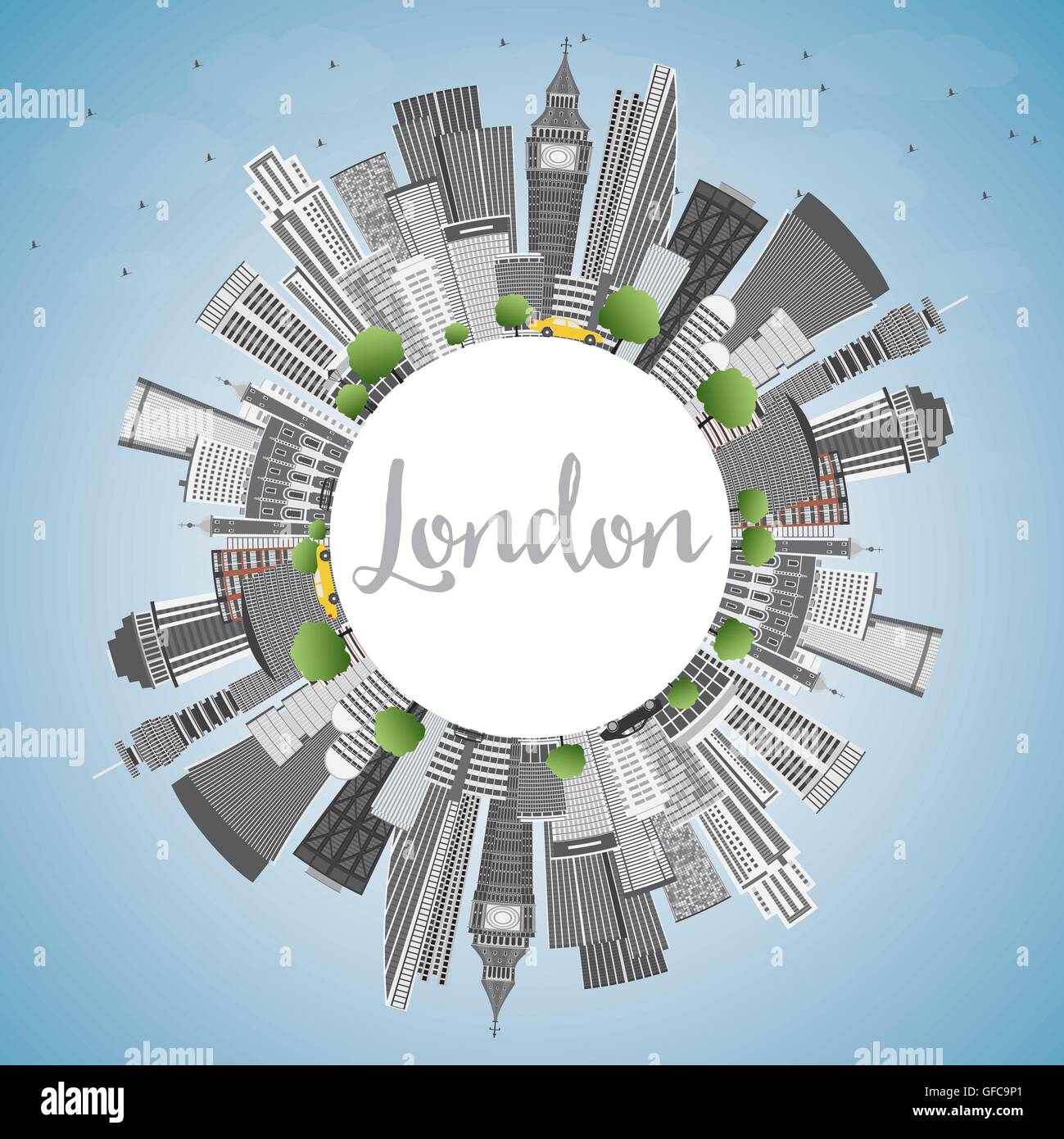 London buildings skyline illustration hi-res stock photography and ...