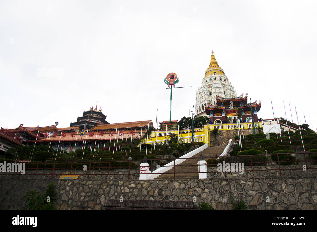 Building and decoration of Kek Lok Si Chinese and Buddhist temple for ...