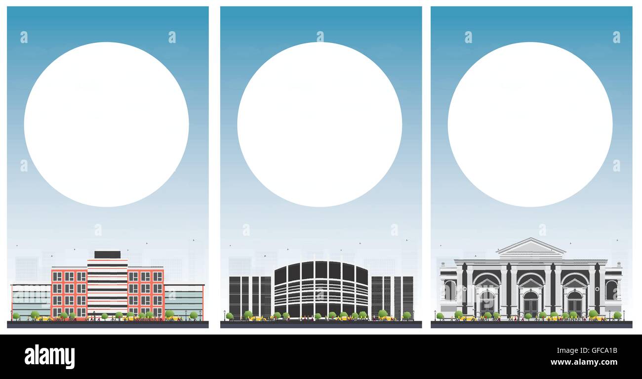 Set of university study banners with copy space. Vector illustration ...