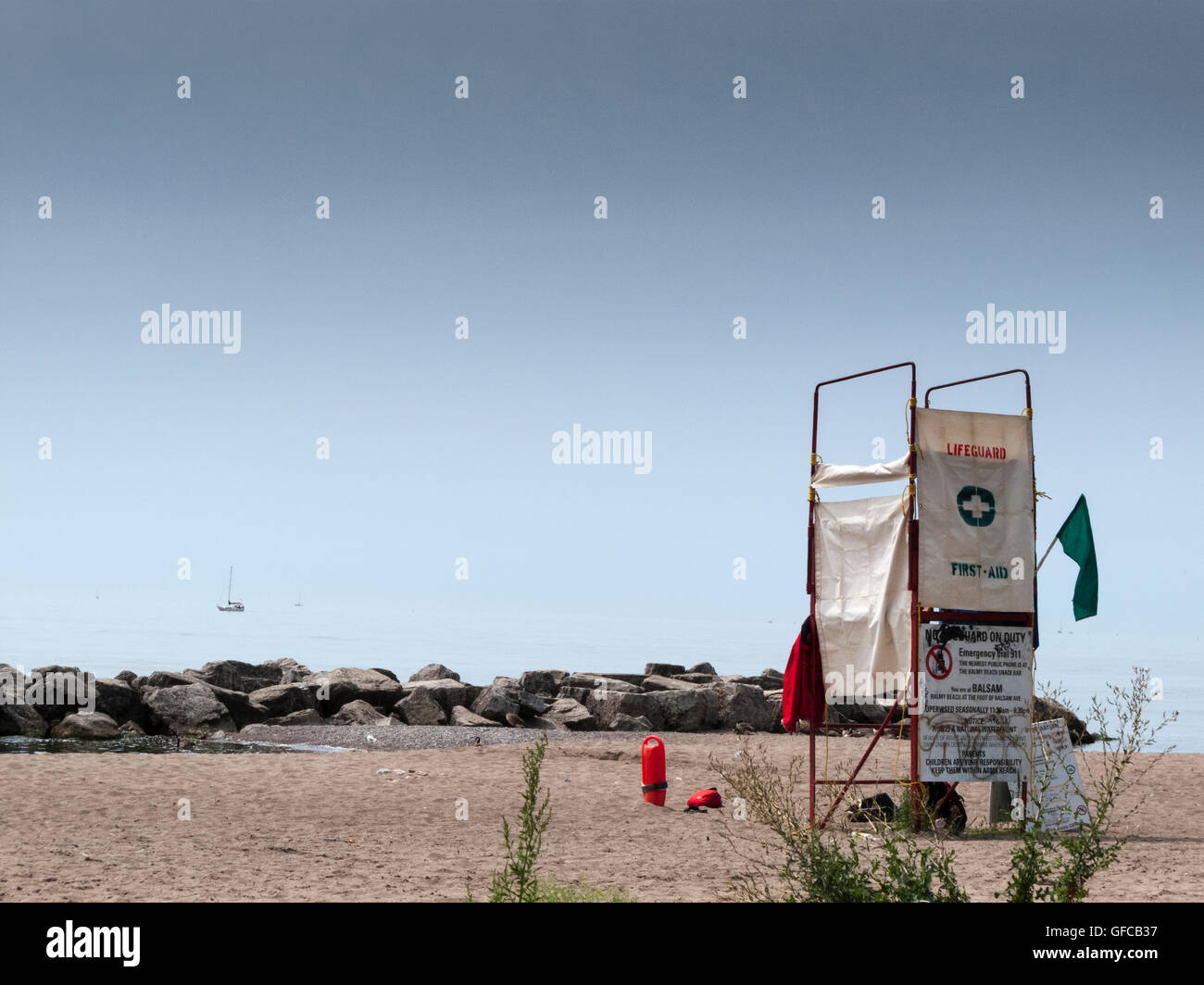 Lifeguard chair on the beach 2009-08-07 1:49:13 PM Stock Photo - Alamy