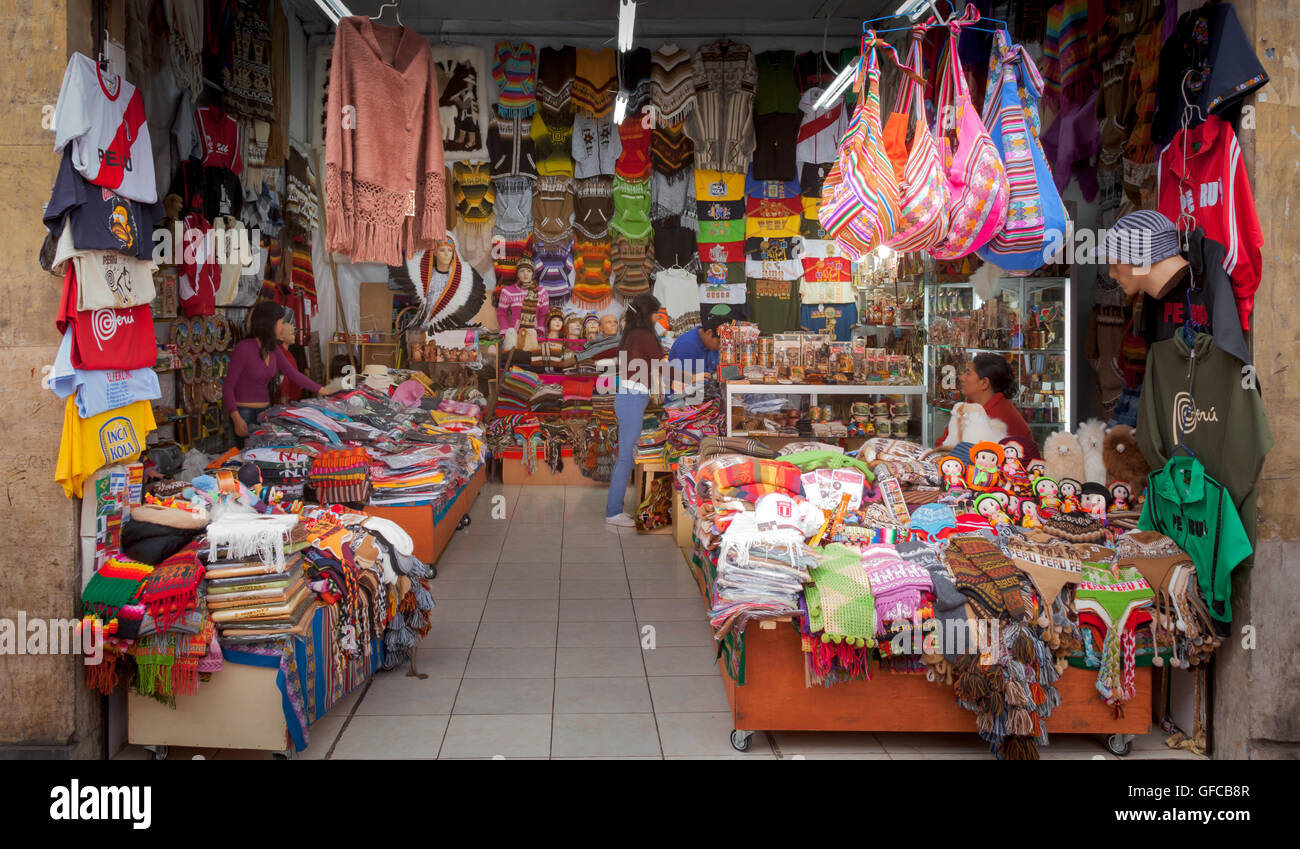 Clothing store, Peru 2011-06-19 11:41:31 AM Stock Photo - Alamy