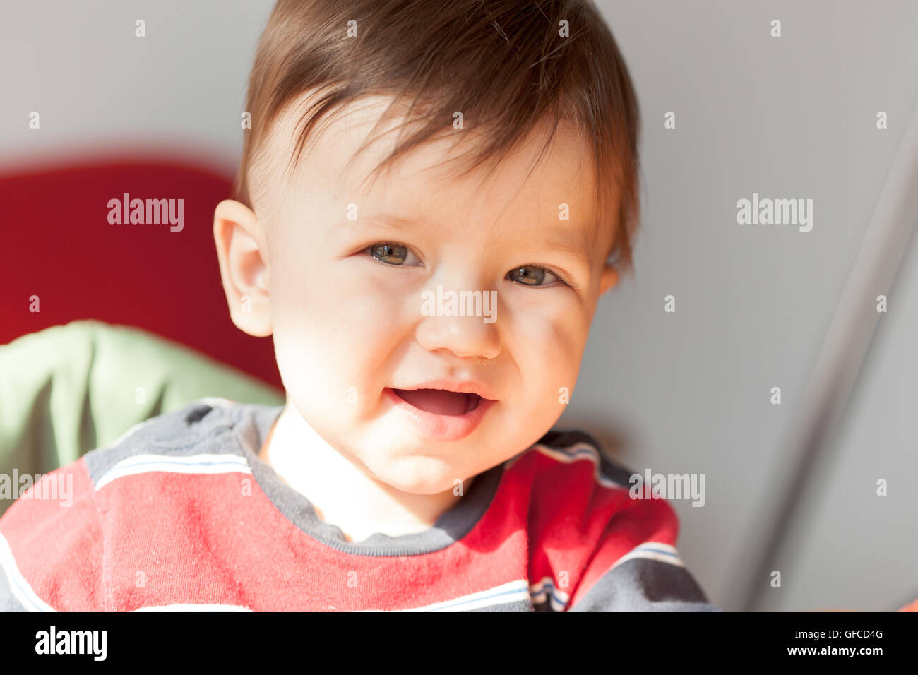Portrait of a boy smiling Stock Photo - Alamy