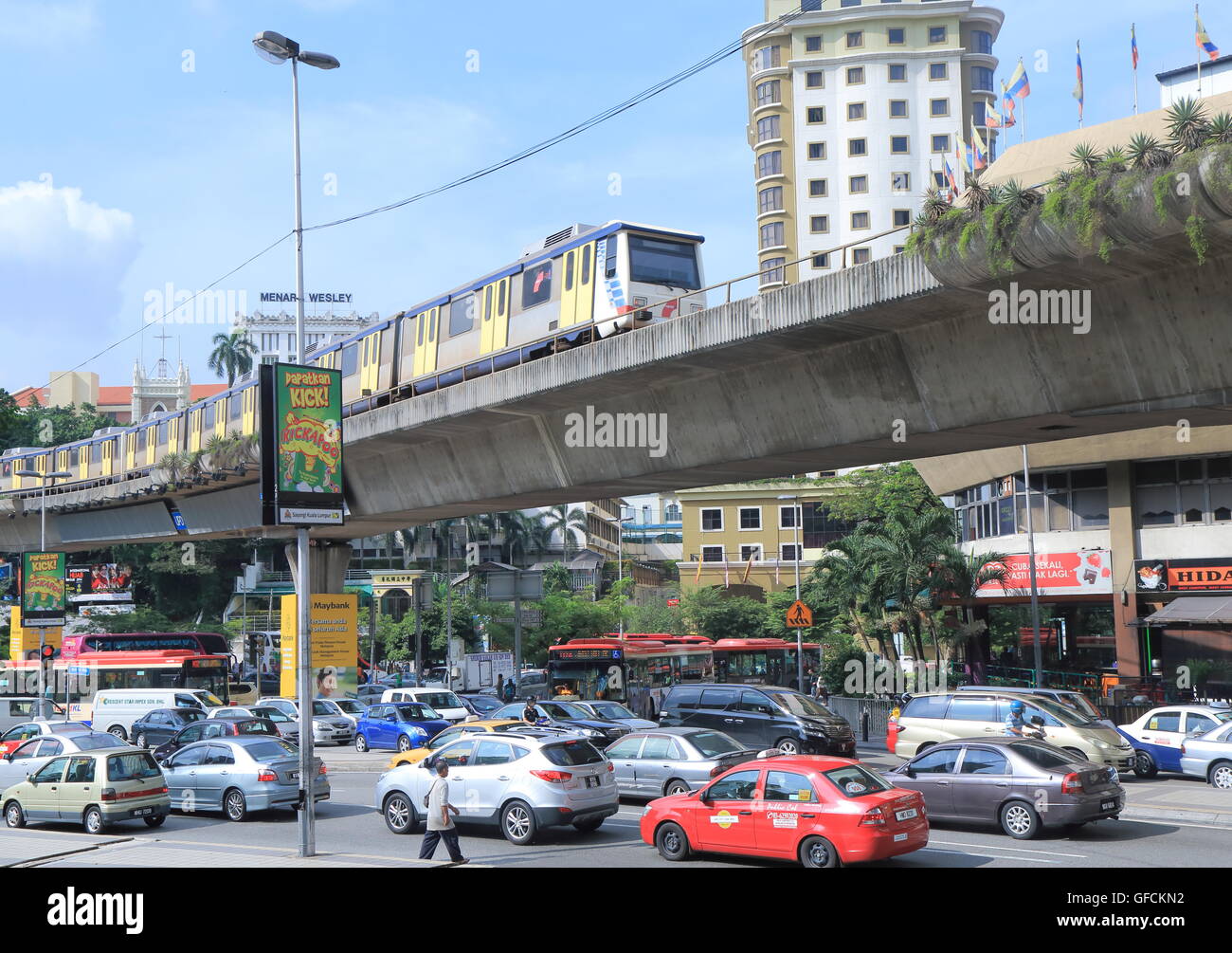 Traffic Jam and monorail in Kuala Lumpur Malaysia Stock Photo - Alamy