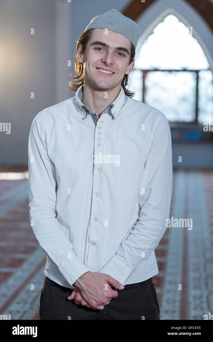 Religious muslim man praying, steps of praying Stock Photo - Alamy