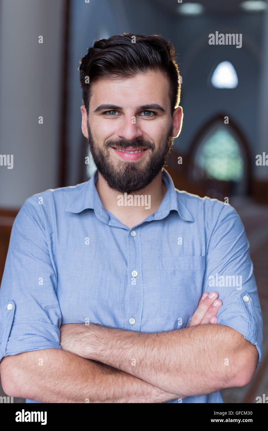 Muslim Man Is Praying In The Mosque Stock Photo - Alamy