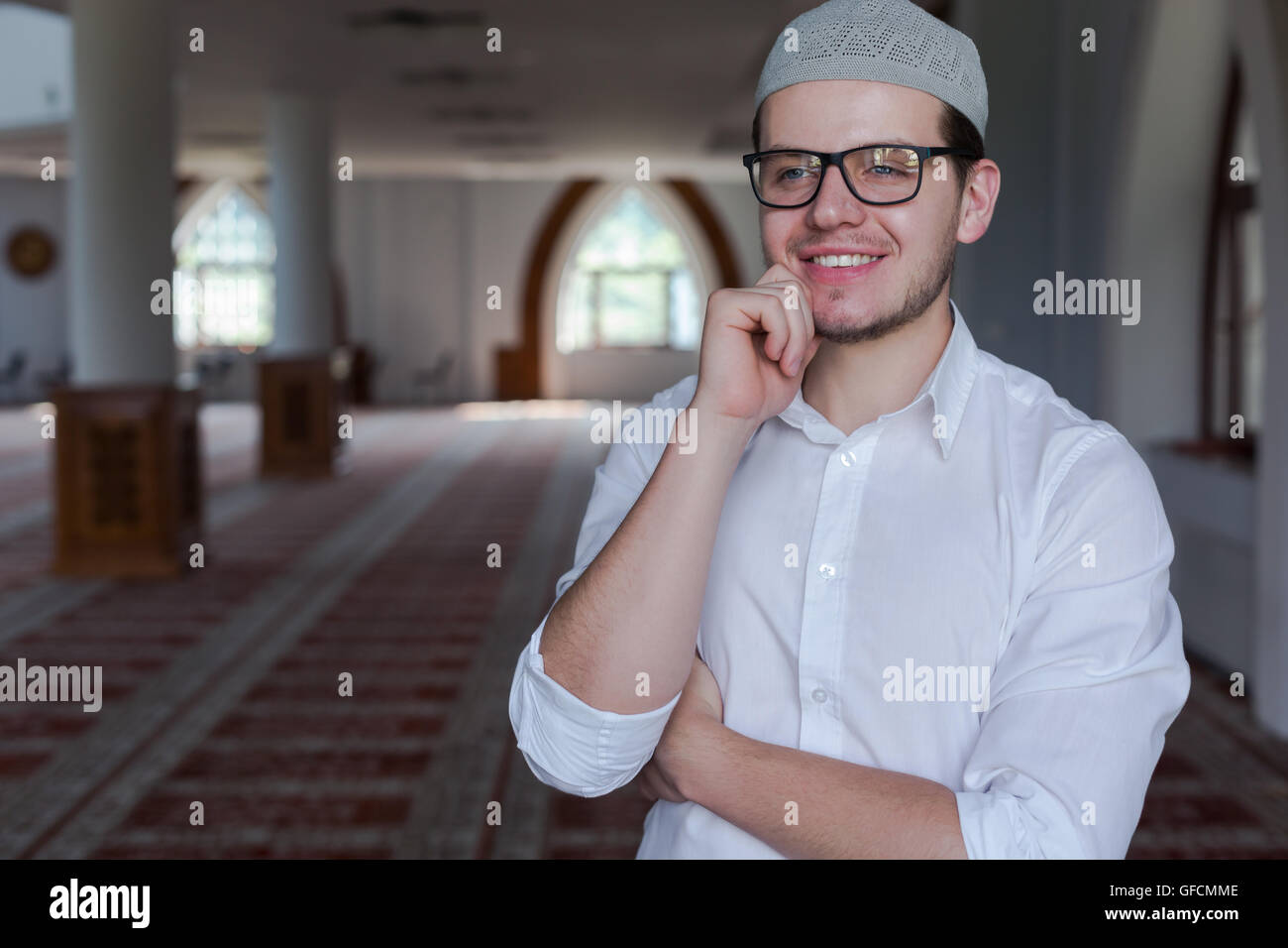Muslim Man Is Praying In The Mosque Stock Photo - Alamy