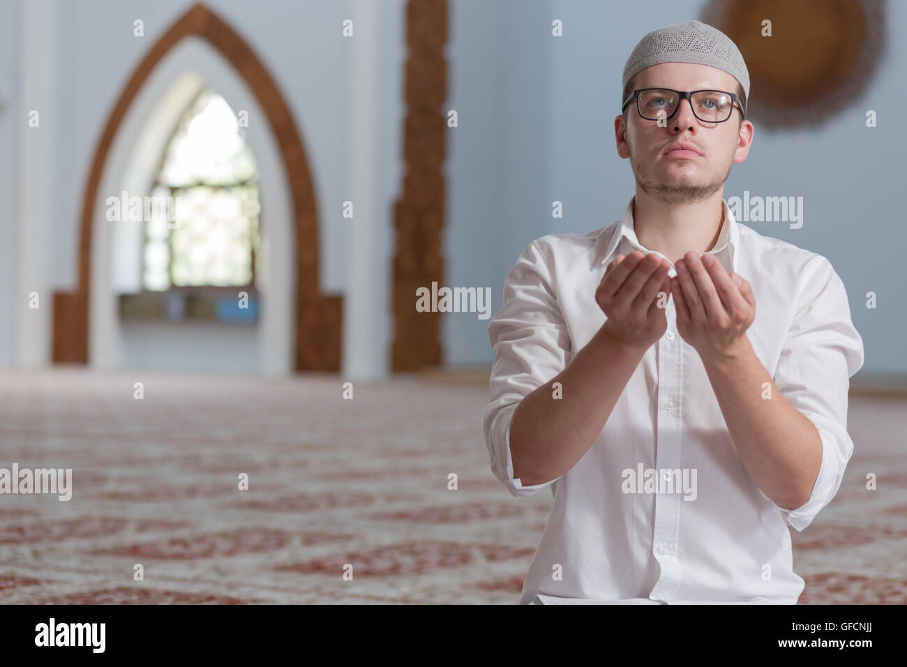 Muslim Praying In Mosque Stock Photo - Alamy