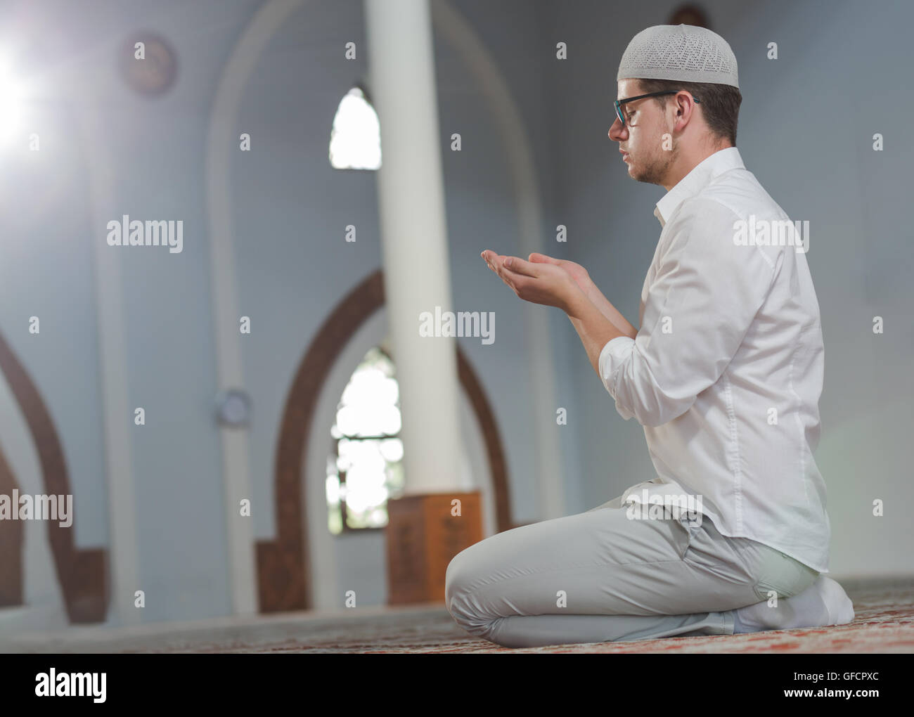 Muslim Praying In Mosque Stock Photo - Alamy