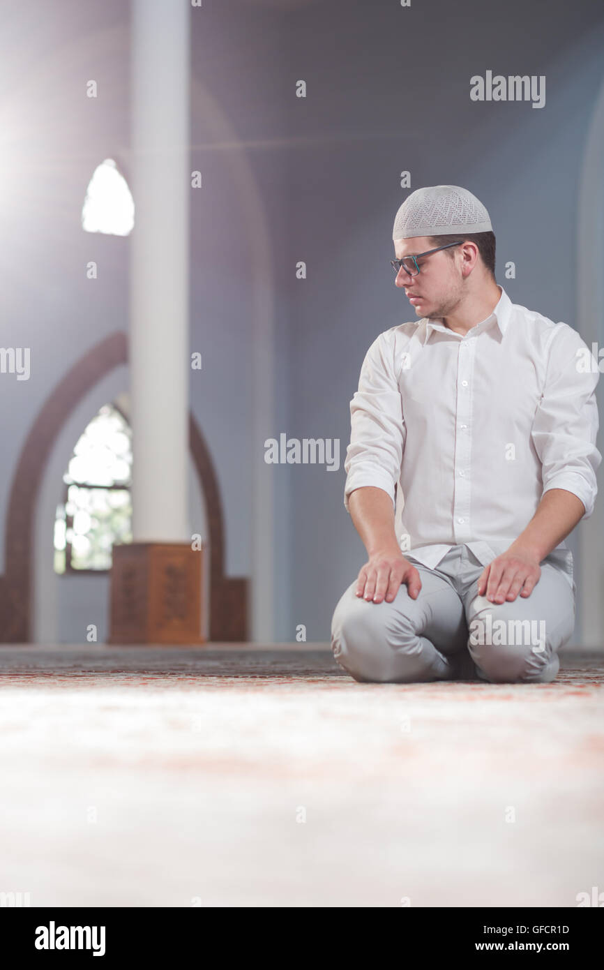 Muslim Man Is Praying In The Mosque Stock Photo - Alamy