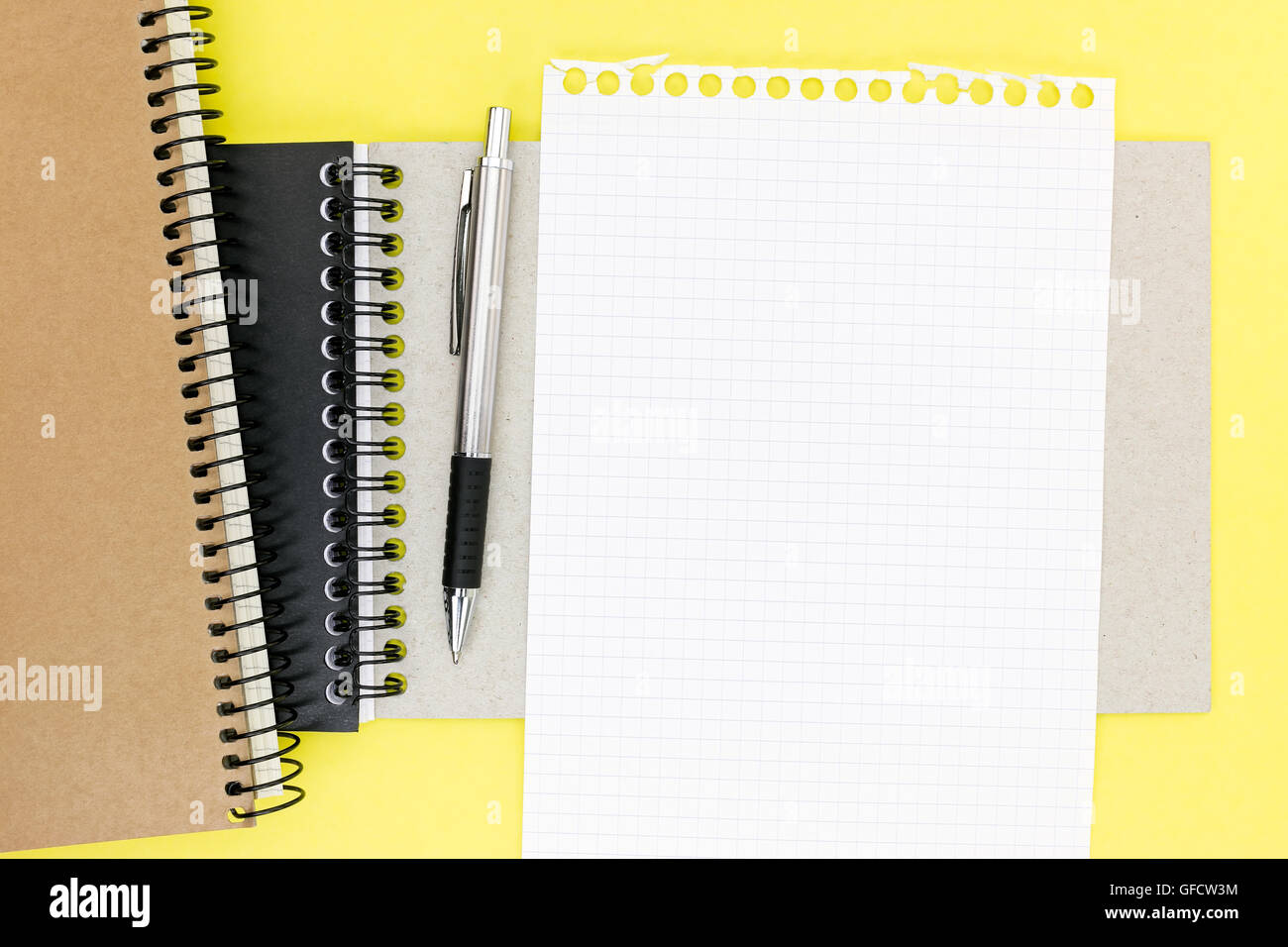 Spiral notepad ballpoint pen hi-res stock photography and images - Alamy