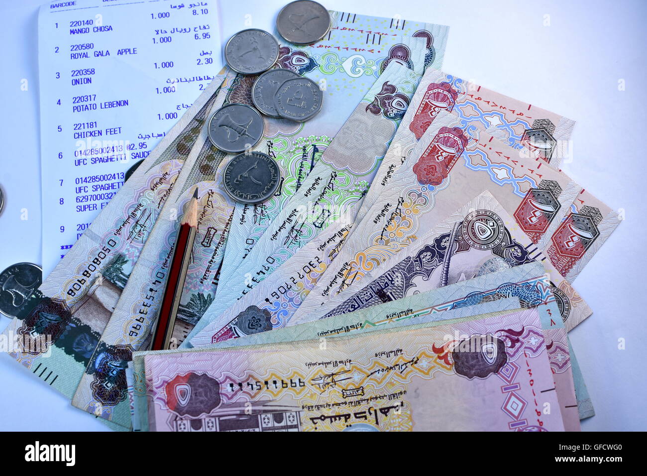 Close up Dirhams currency, United Arab Emirates Stock Photo - Alamy