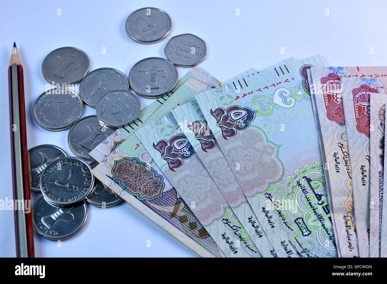 Close up Dirhams currency, United Arab Emirates Stock Photo - Alamy