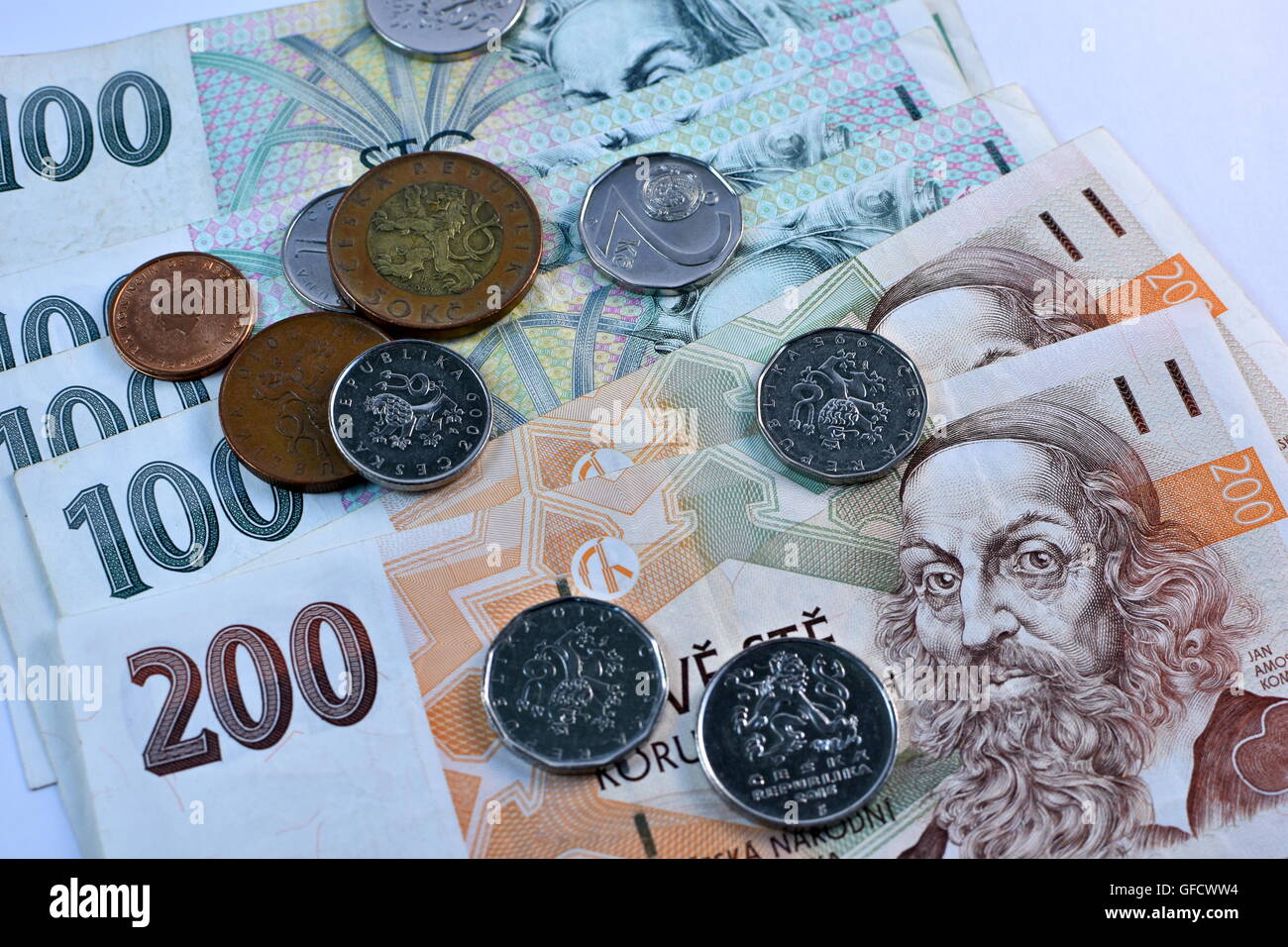 Close up Czech Koruna currency, Czech Republic Stock Photo - Alamy
