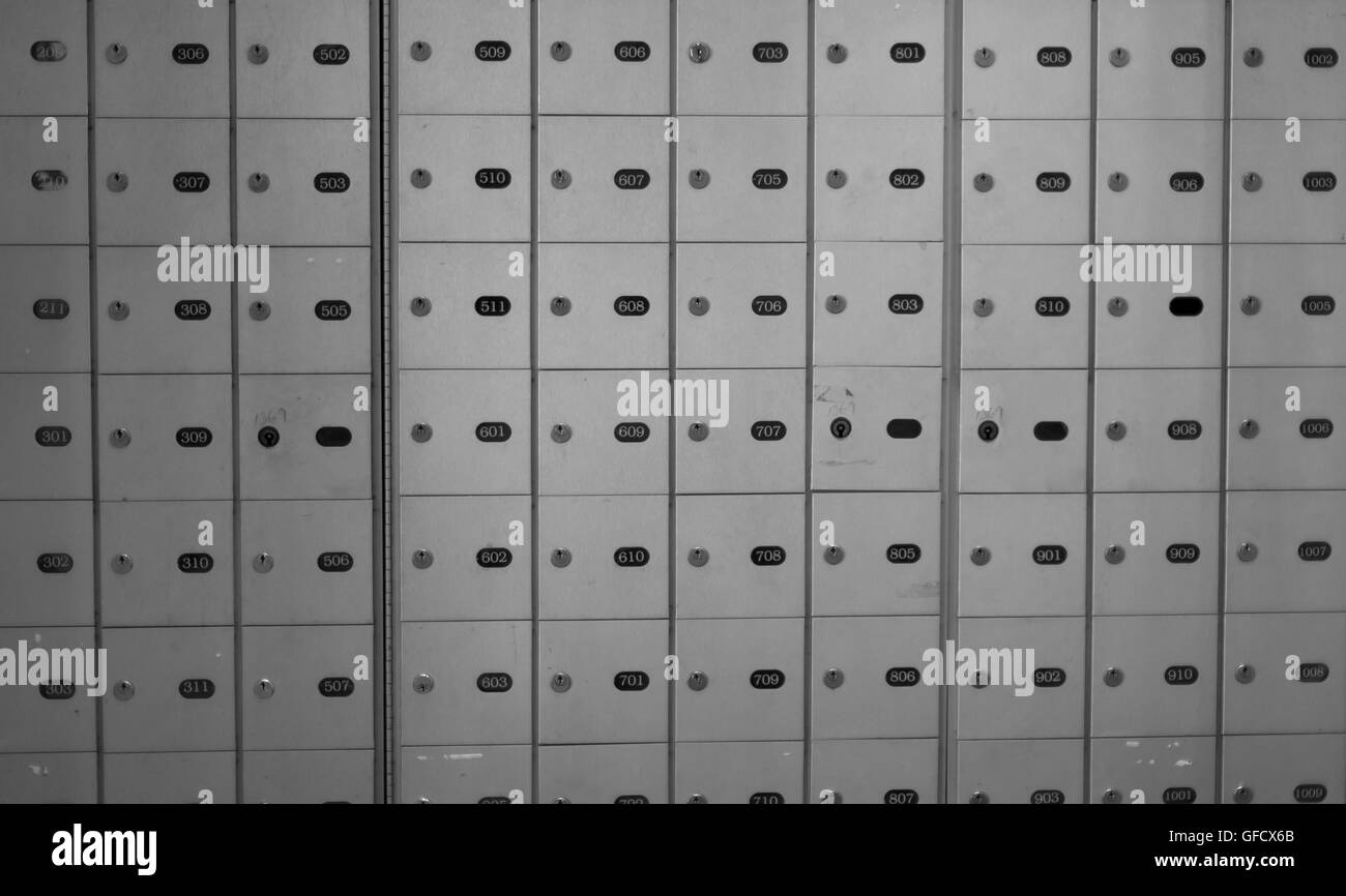 Full frame of bank lockers in locker roomcolor image, canon 5DmkII ...