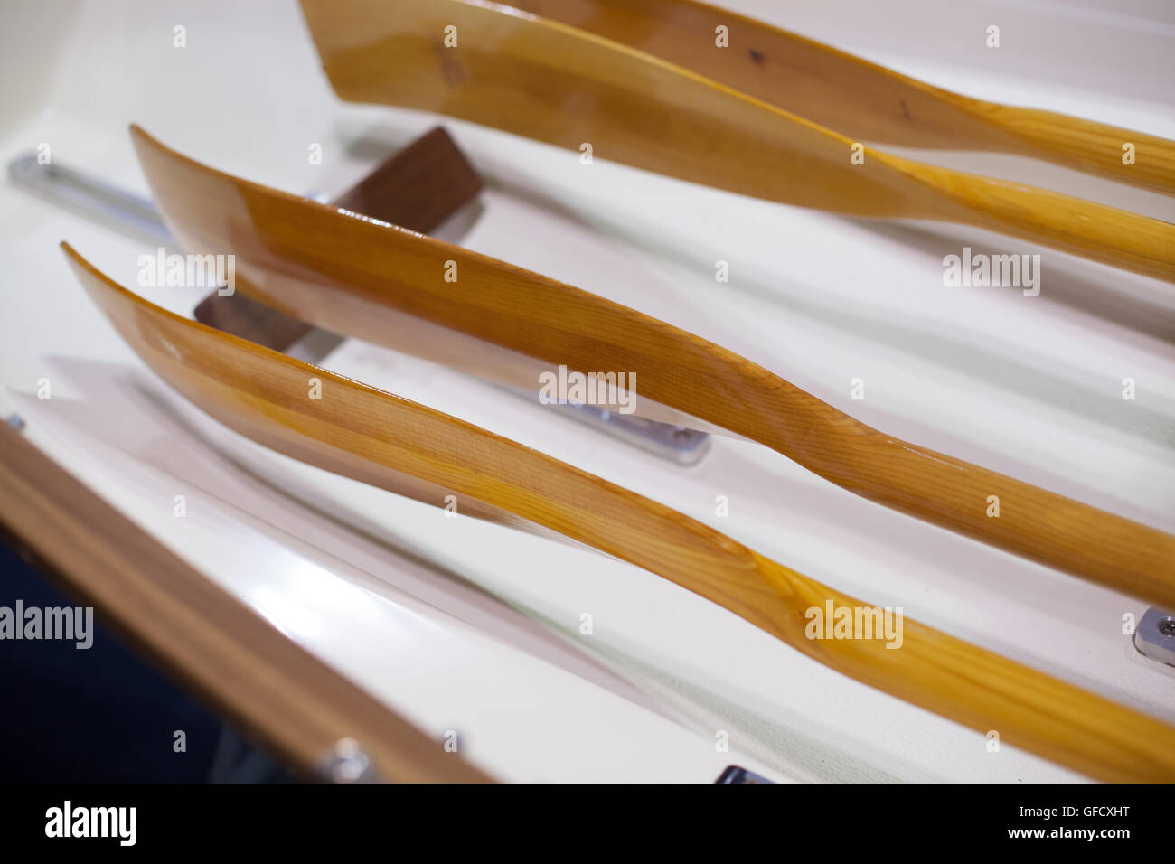 Oars in a rowing boatcolor image, canon 5DmkII Stock Photo - Alamy