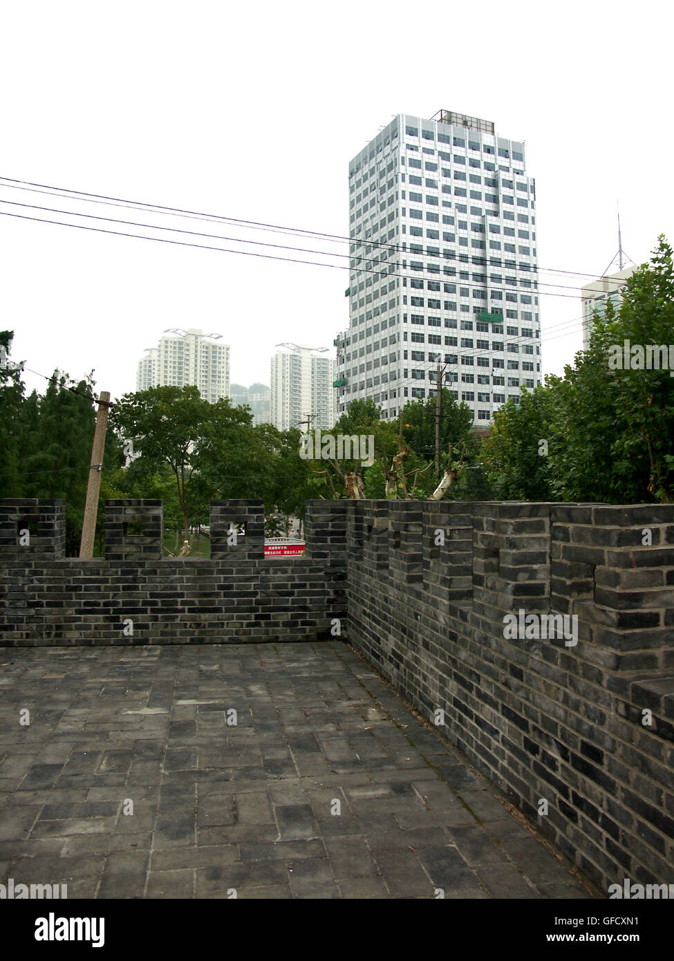 The old City Wall of Shanghai. This is the only remaining 50m (160 ft ...
