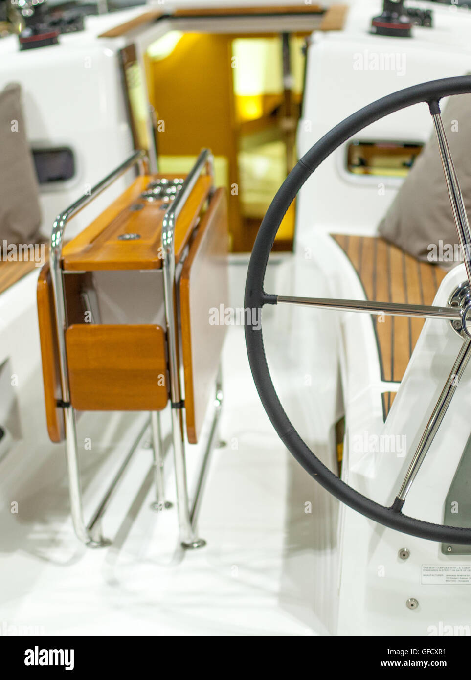Steering wheel of a yachtcolor image, canon 5DmkII Stock Photo - Alamy