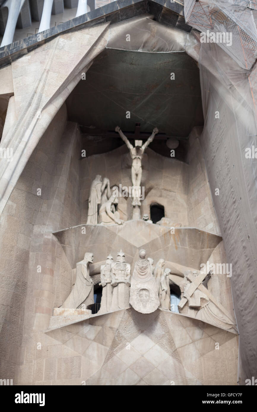 Statue of Jesus Christ in a church, Sagrada Familia, Barcelona, Catalonia, Spaincolor image ...