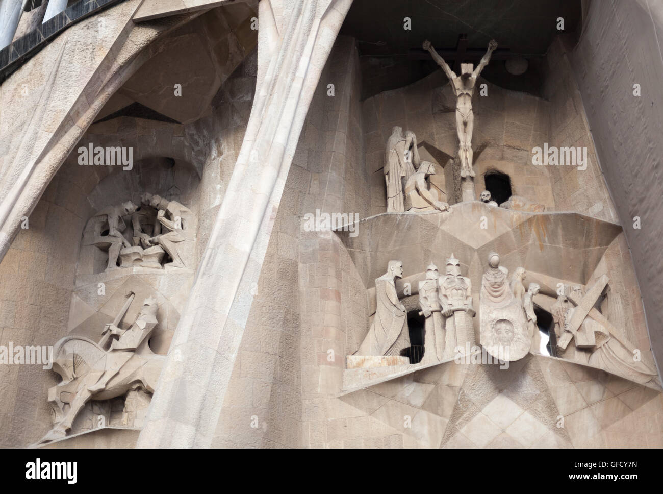 Statue of Jesus Christ in a church, Sagrada Familia, Barcelona, Catalonia, Spaincolor image ...