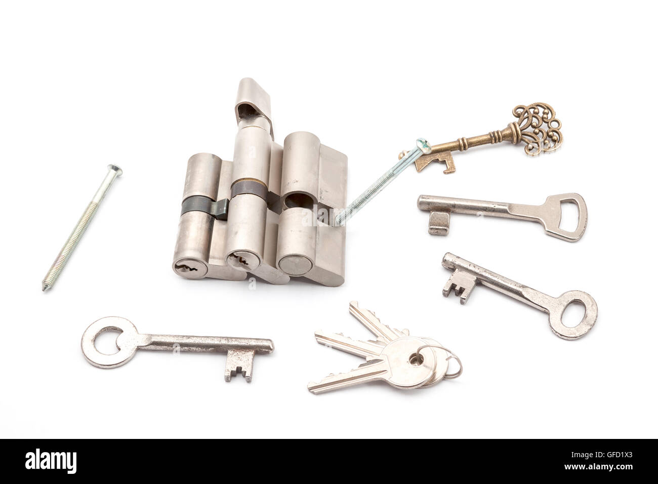 Silver cylinders Cut Out Stock Images & Pictures - Alamy