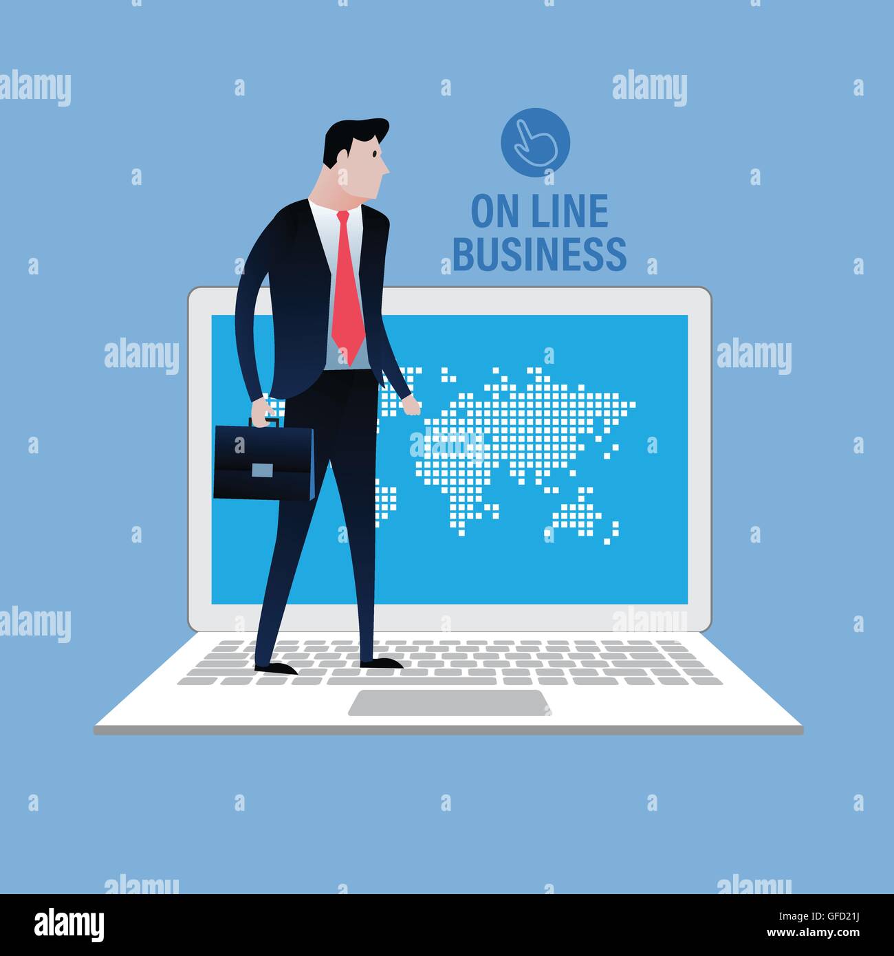 On line business world. Business concept illustration vector clip art ...