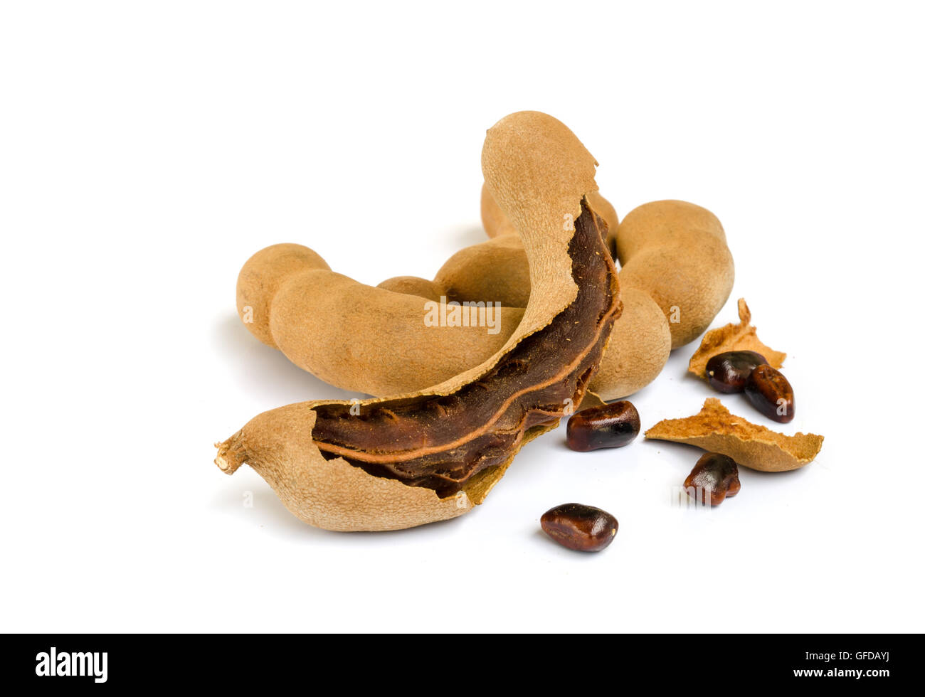 Group of sweet Tamarind isolated on white background Stock Photo - Alamy