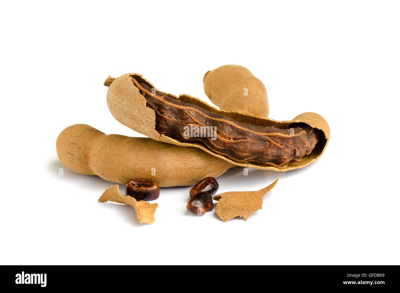 Group of sweet Tamarind isolated on white background Stock Photo - Alamy