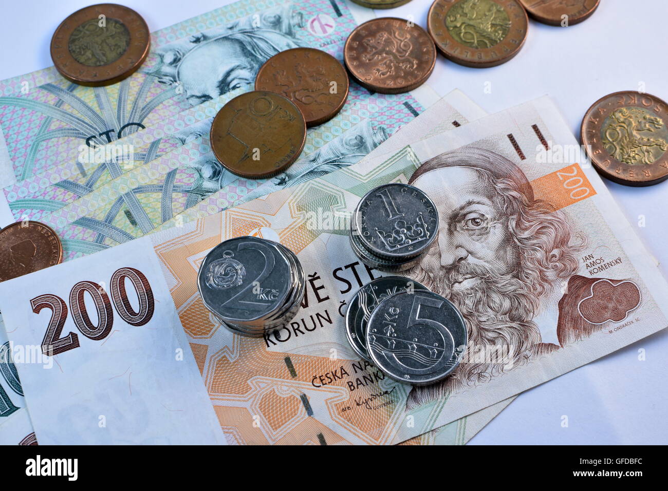 Close up Czech Koruna currency, Czech Republic Stock Photo - Alamy