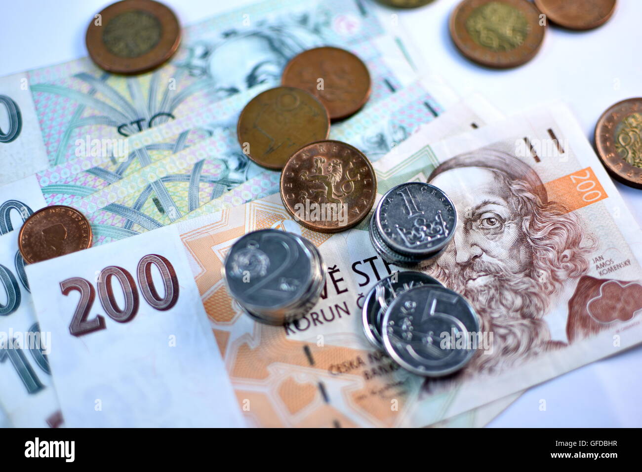 Close up Czech Koruna currency, Czech Republic Stock Photo - Alamy