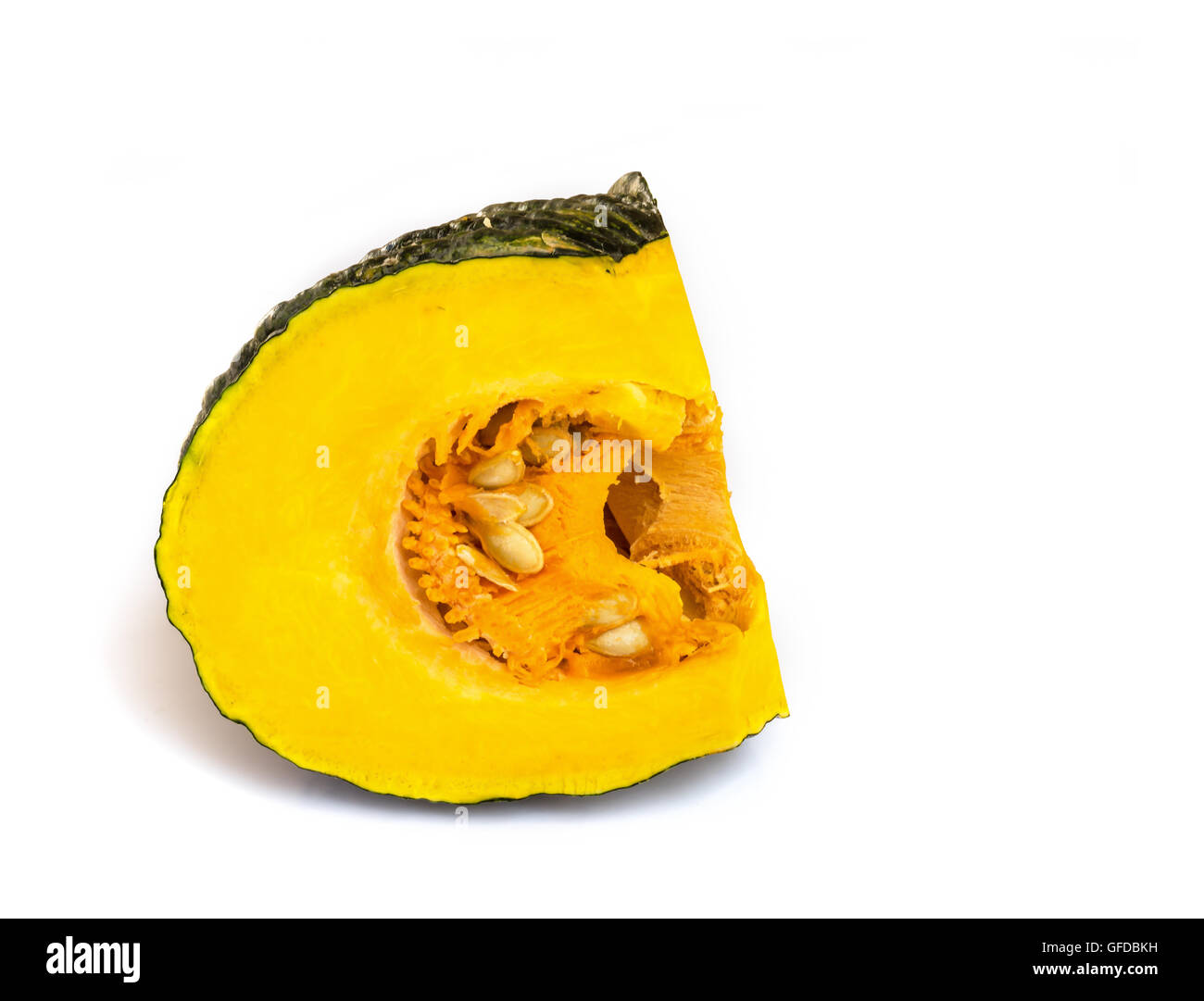 Slice of ripe pumpkin on white background Stock Photo - Alamy
