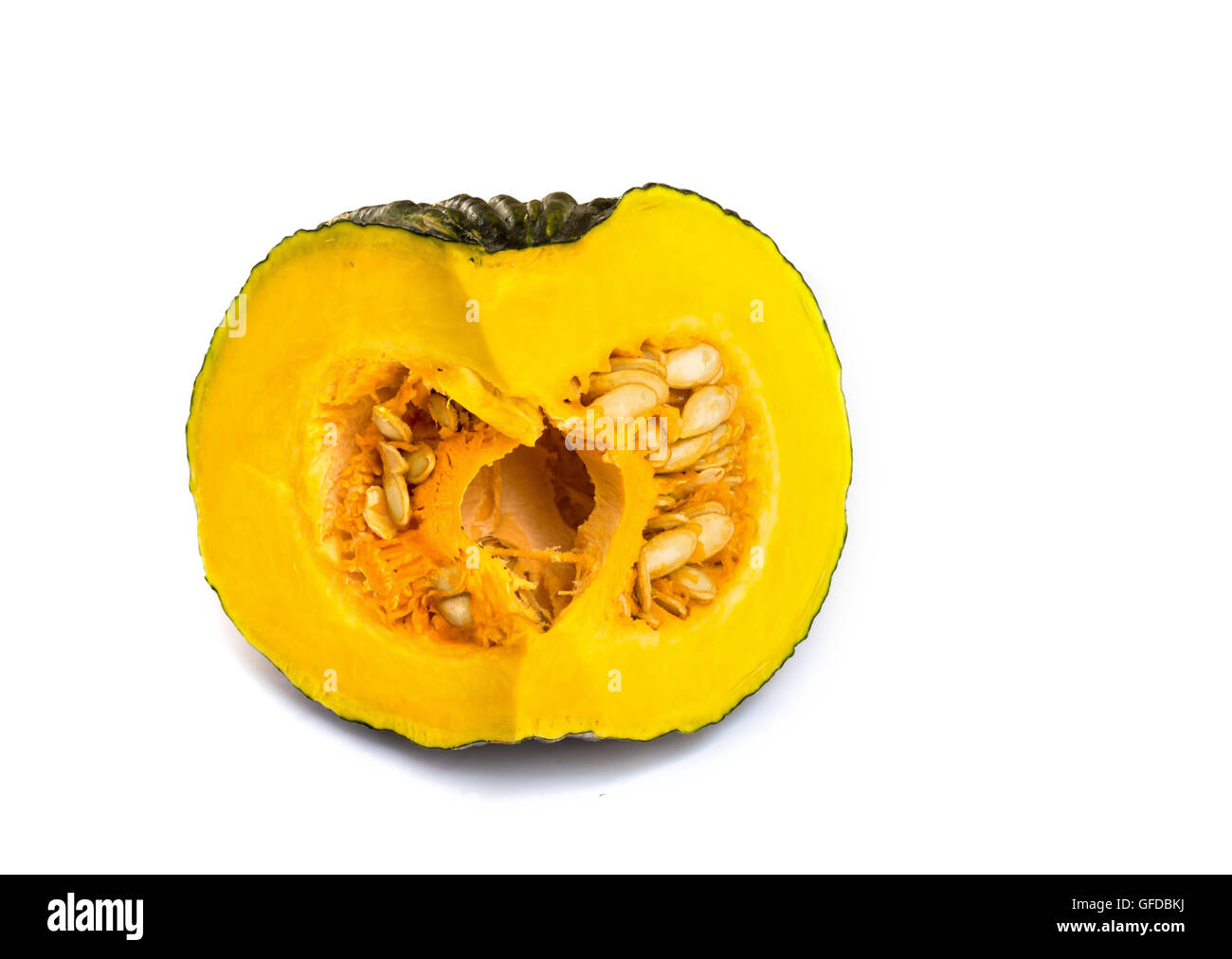 Slice of ripe pumpkin on white background Stock Photo - Alamy