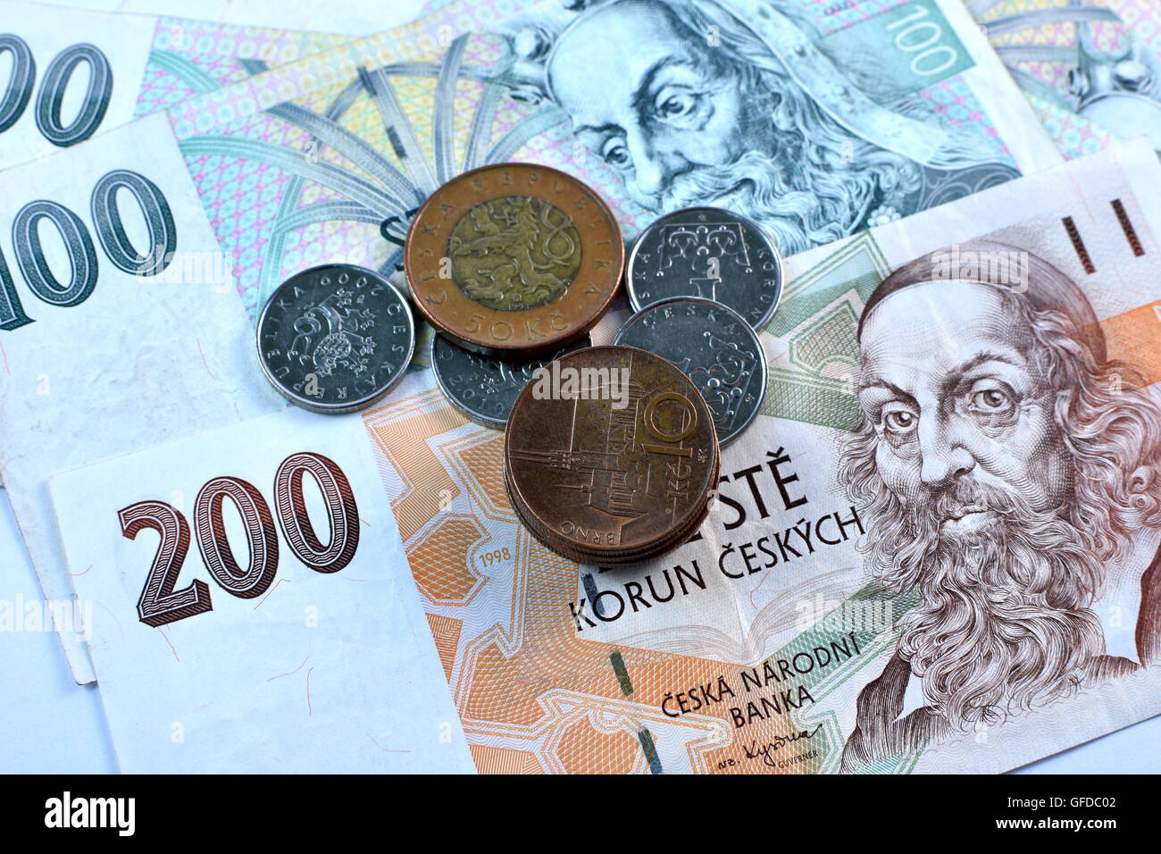 Close up Czech Koruna currency, Czech Republic Stock Photo - Alamy