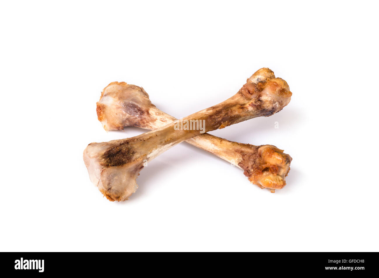 The chicken bone on a white background Stock Photo - Alamy